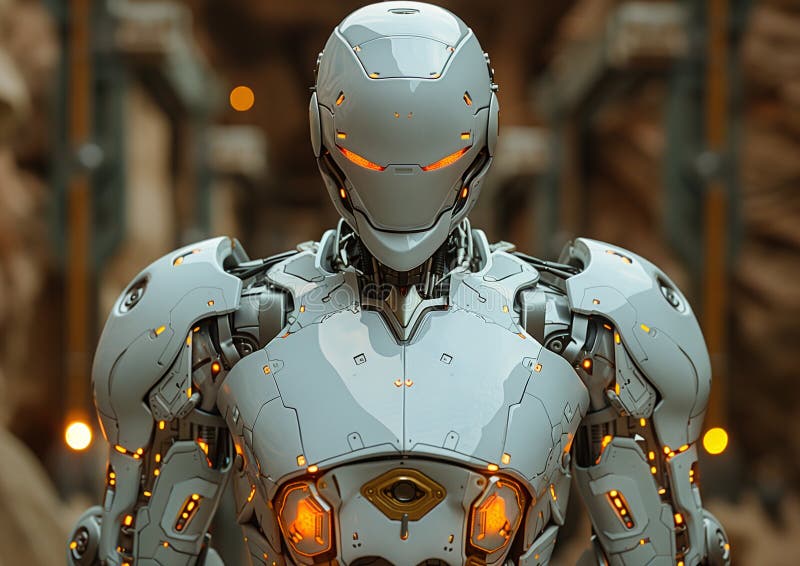 Human Essence in a Metal Shell: the Modern Cyborg in Detail Stock ...