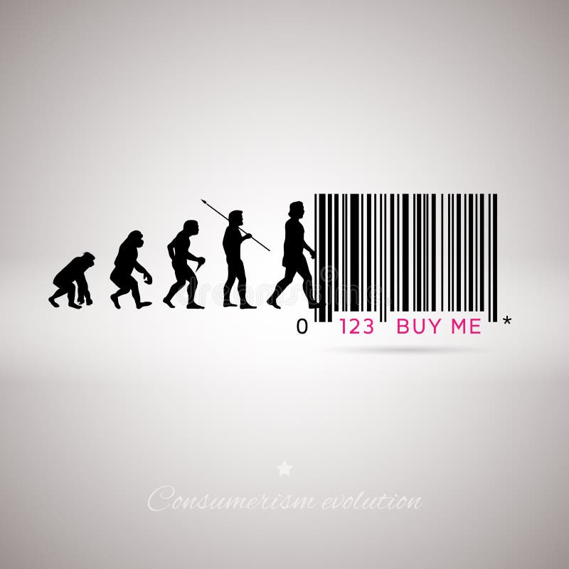 Human evolution Bar code stock vector. Illustration of money - 85816056