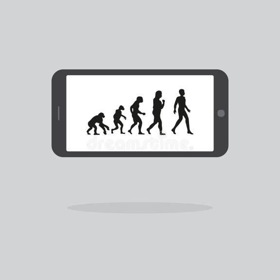Human Evolution on Display Mobile Phone. Stock Vector - Illustration of ...