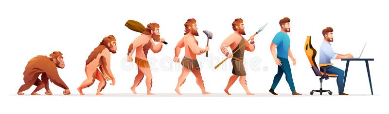 Human Evolution from Monkey To Businessman and Computer User Stock ...