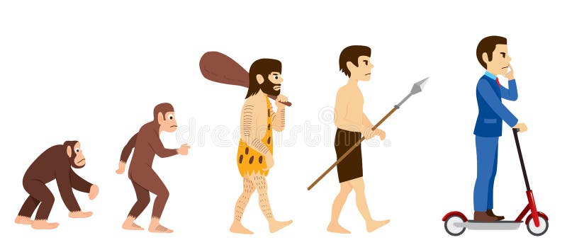 Evolution From Monkey To Social Media Addict Stock Vector ...