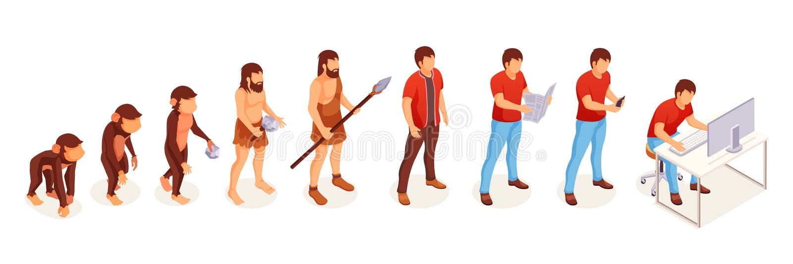 Man Evolution, Apes To Digital Cyborg Technology Stock Vector ... Man Evolution, Apes To Digital Cyborg Technology Stock Vector ...
