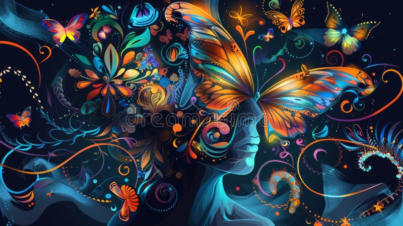 Human Evolution Parallel To Butterfly Life Cycle Stock Image - Image of ...