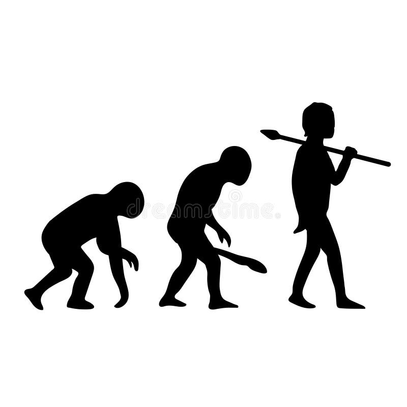 Human Evolution Silhouette Icon Clipart Logtotype Isolated Vector ...