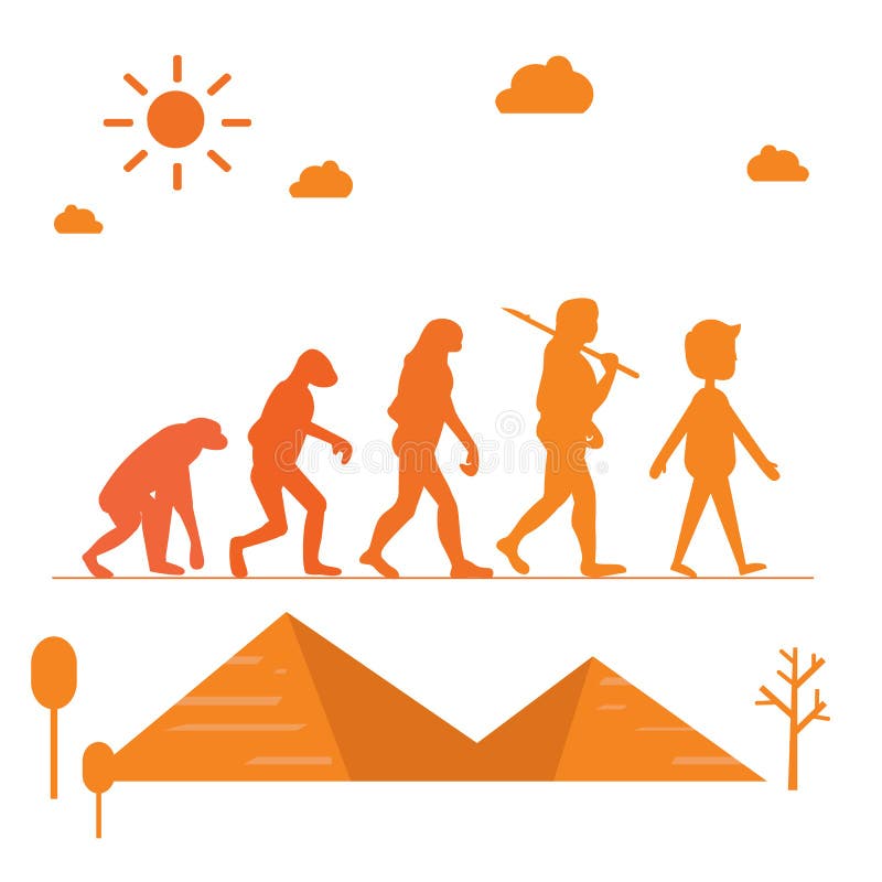 Human Evolution. Silhouette Progress Growth Development Stock Vector ...
