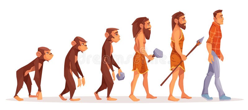 Human Evolution Stages Cartoon Vector Concept Stock Illustration ...