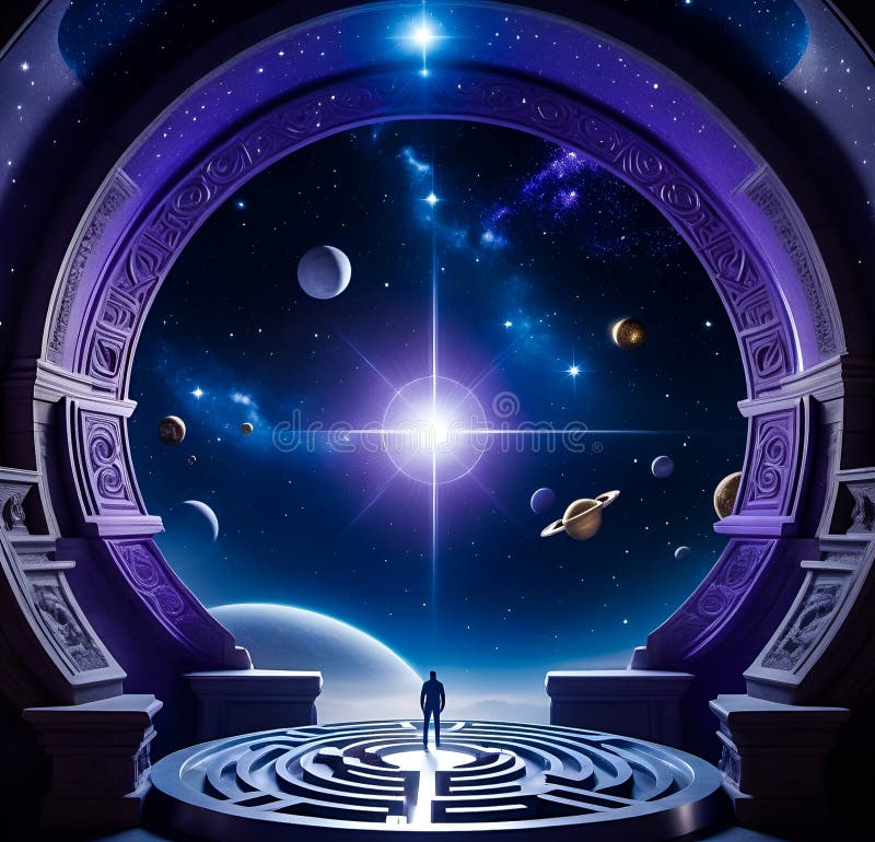 Human Exploration of Space and the Universe Stock Illustration ...