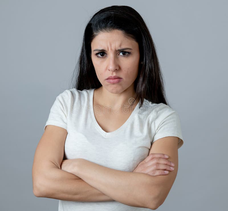 Human Expressions And Emotions Young Attractive Woman With An A Stock