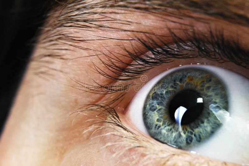 Human Eye with RGB-signal Reflection. Stock Image - Image of macro ...