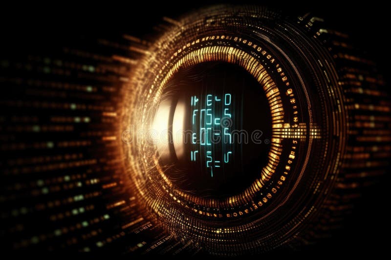 Human Eye with Binary Code in Pupil High Quality Illustration ...