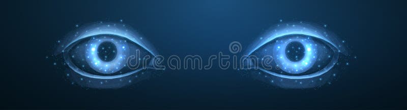 Human Eye on Blue Background. Ophthalmology Concept, Eye Technology ...