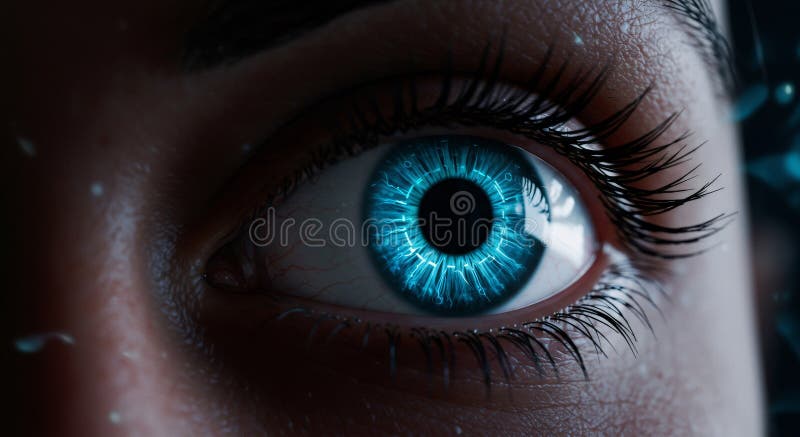 Human Eye with Bright Iris and Digital Enhancement. Biometric ...