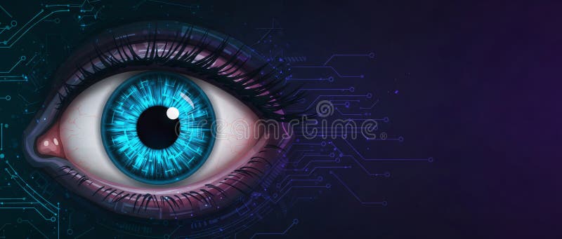 Human Eye with Bright Iris and Digital Enhancement. Biometric ...