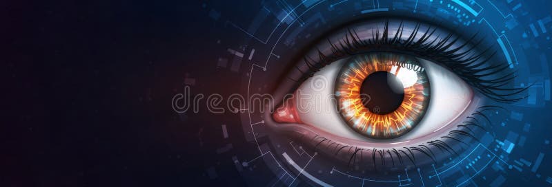 Human Eye with Bright Iris and Digital Enhancement. Biometric ...