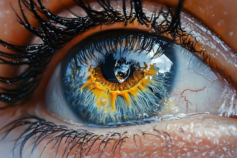 A Close Up of the Human Eye with Emotions Stock Illustration ...
