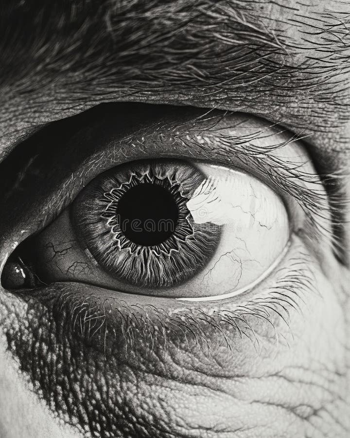 Human Eye Close-up, Black and White Stock Image - Image of eyes ...