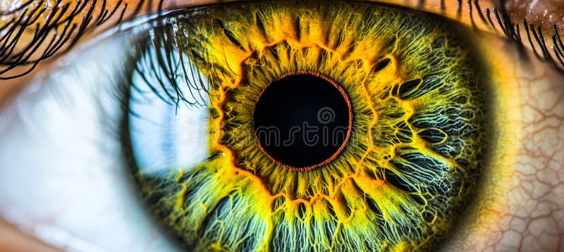 Human Eye Close Up, Iris Recognition Technology Concept, Detailed ...