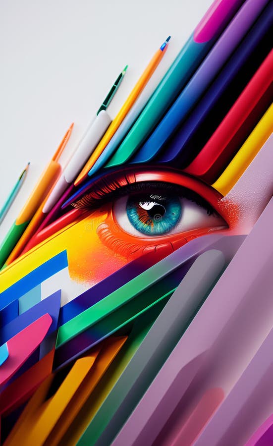 Human Eye on Colored Creative Background 2 Stock Illustration ...