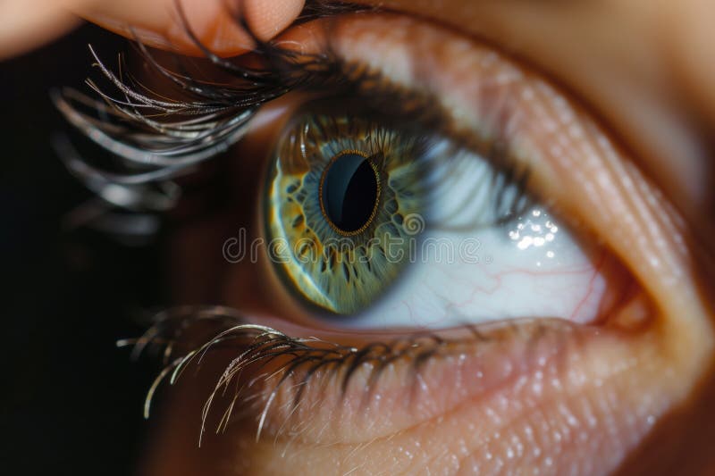 Human Eye with a Contact Lens Being Applied Stock Image - Image of lens ...