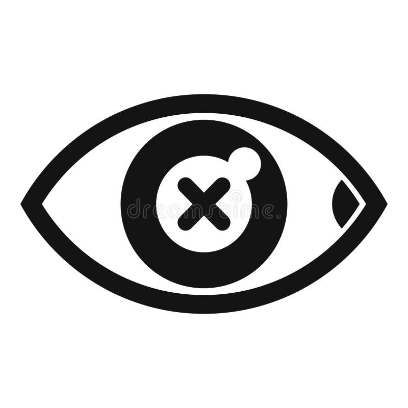 Human Eye with Cross Showing Blindness Concept Icon Stock Vector ...