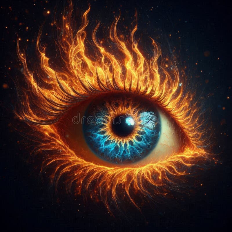 Pyro Eye stock illustration. Illustration of flames - 328627864