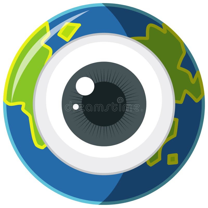 Human Eye on Earth Globe Isolated Stock Vector - Illustration of frame ...