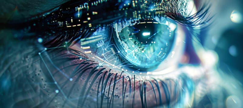 A Human Eye, Enhanced by Cyberpunk Tech, Shows Digital Data in the Iris ...