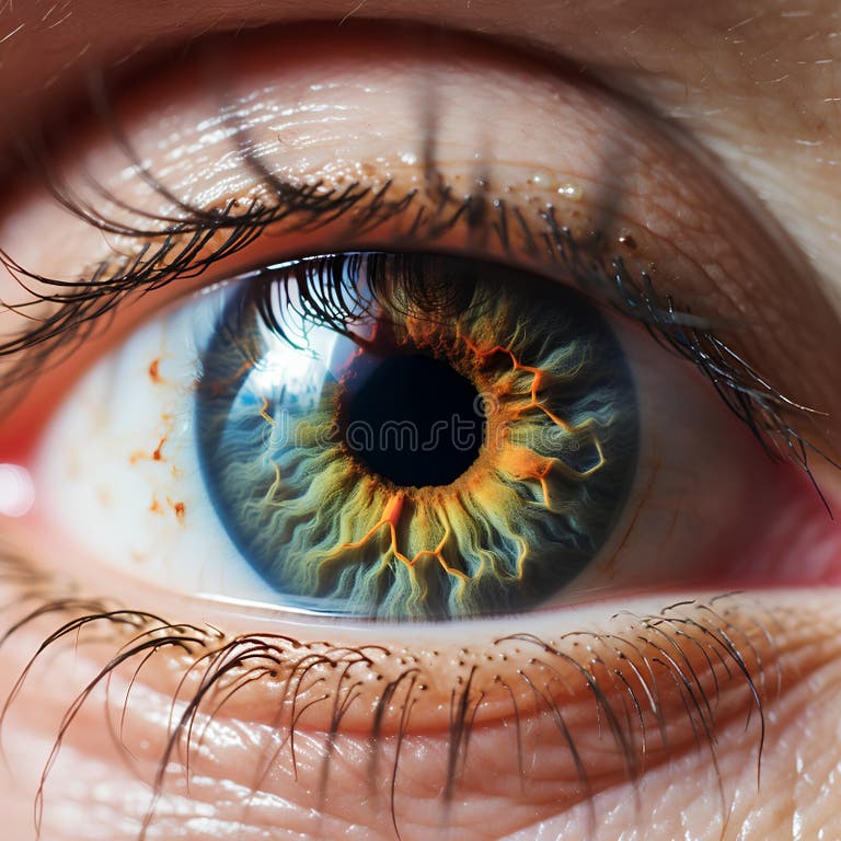 Ai Generated Human Eye Exra Close-up Stock Illustration - Illustration ...