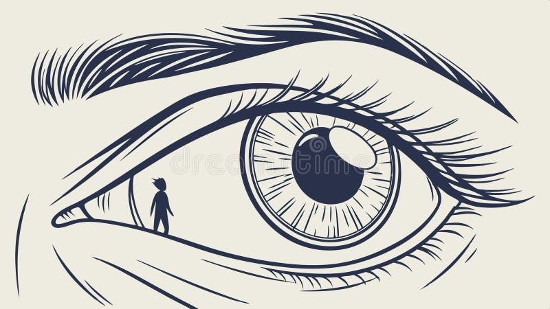 Human Eye with Figure, Conceptual Vision in Vector Design Vector Design ...