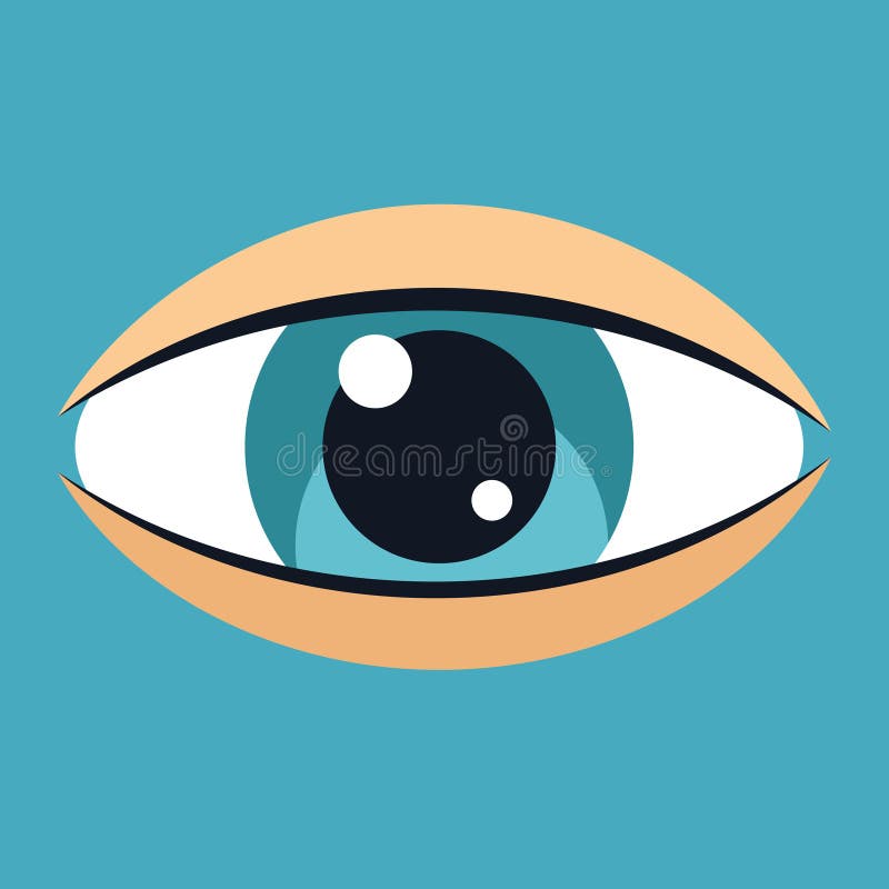 Human Eye Flat Style Icon Vector Illustration Stock Vector ...