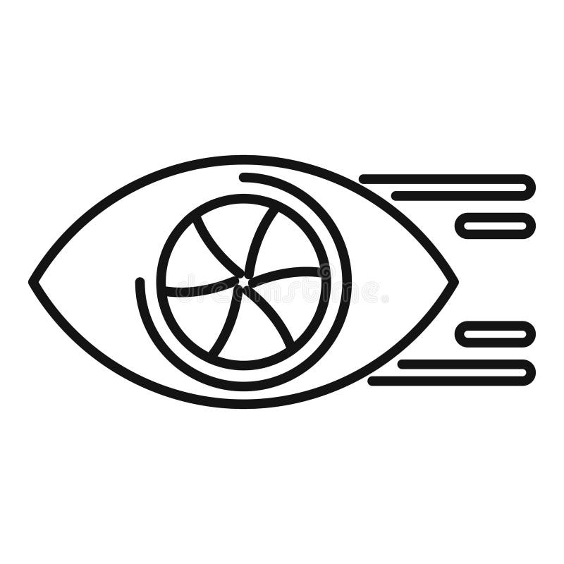 Human Eye Focusing Speed Concept with Shutter and Motion Lines Icon ...