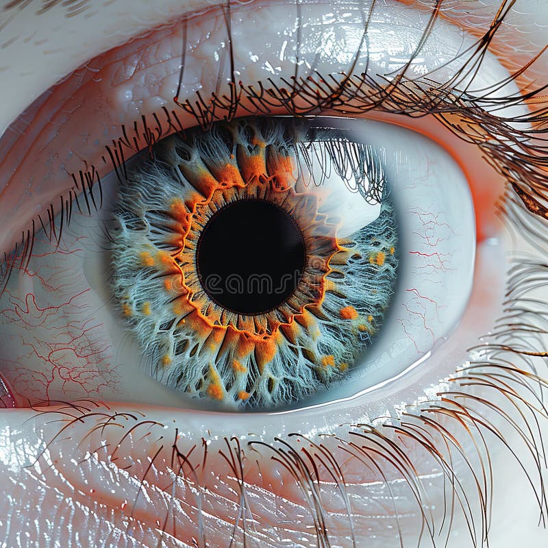 A Human Eye in Front of a White Background, in the Style of Light Green ...