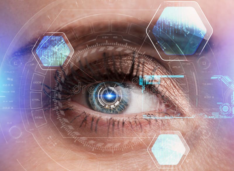 Human Eye with Futuristic Interface. Technology. Augmented Reality ...