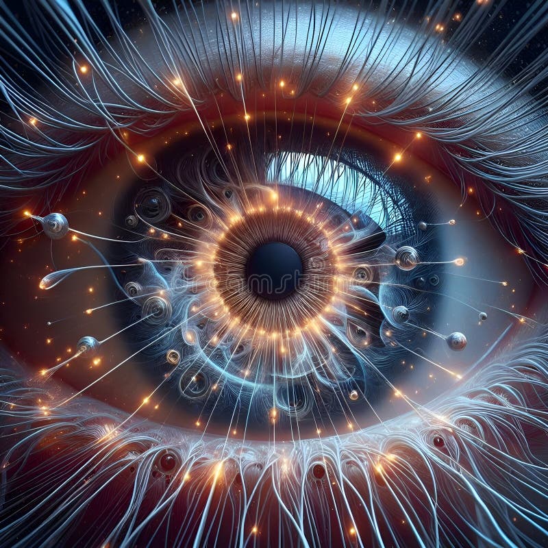 Human Eye with Galaxy Inside. Future Concept Generative Ai Stock ...
