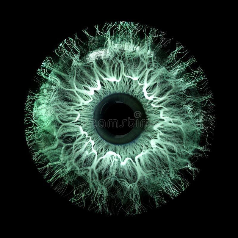 Human Eye, Green Iris Detail on Black Background Stock Photo - Image of ...