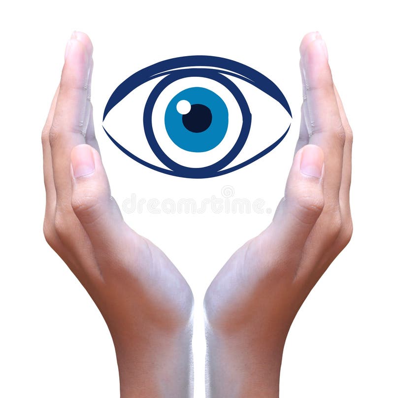Human eye in hand stock photo. Image of intelligence - 30783812