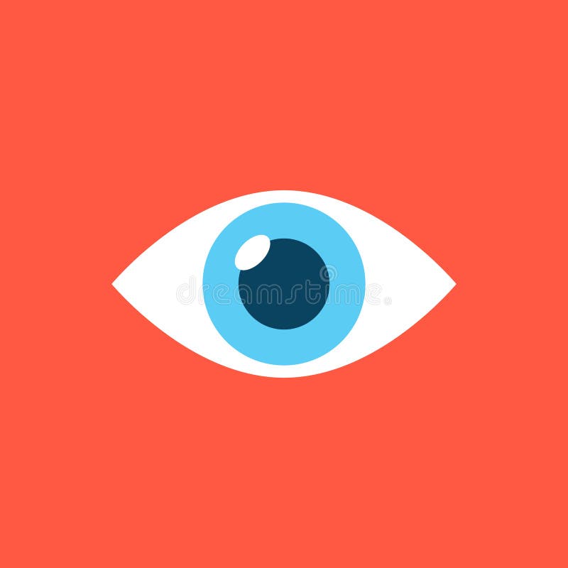 Human Eye Icon in Flat Style. Eyeball Vector Illustration on Isolated ...
