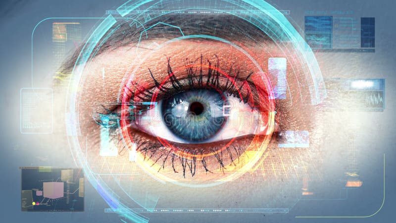 Human Eye Identification Scan Technology Interface 4K Stock Video ...