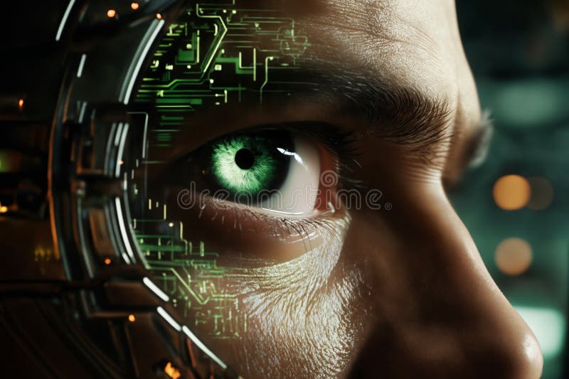Human Eye with an Implant in the Form of a Computer Digital Board ...