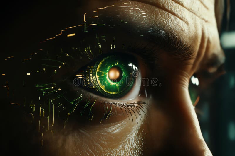 Human Eye with an Implant in the Form of a Computer Digital Board ...