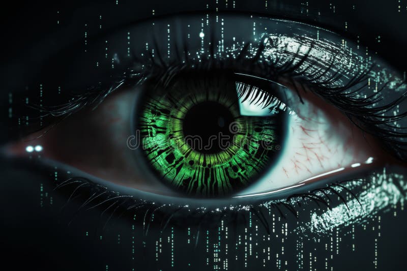 Human Eye with an Implant in the Form of a Computer Digital Board ...