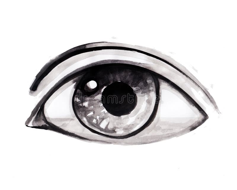 Human eye ink illustration stock illustration. Illustration of hand ...