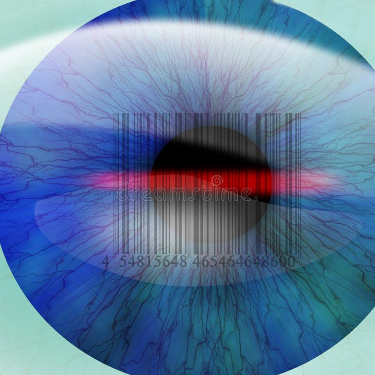 Human Eye with Integrated Barcode Stock Illustration - Illustration of ...