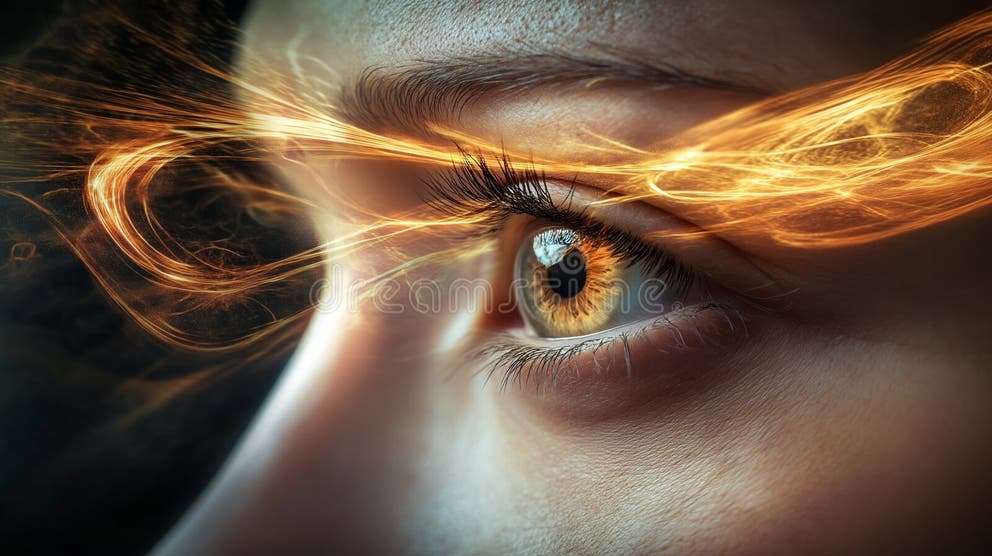 Human Eye and Light Waves, Visual Information Stock Image - Image of ...