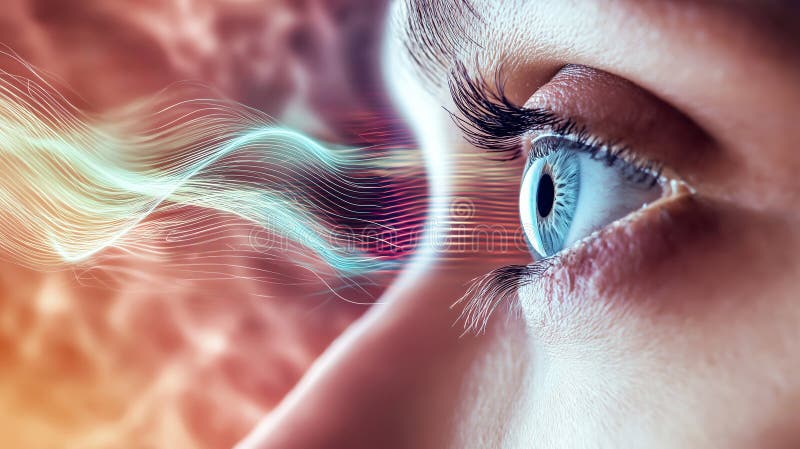 Human Eye and Light Waves, Visual Information Stock Photo - Image of ...