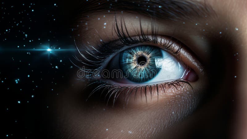 Human Eye and Light Waves, Visual Information Stock Photo - Image of ...