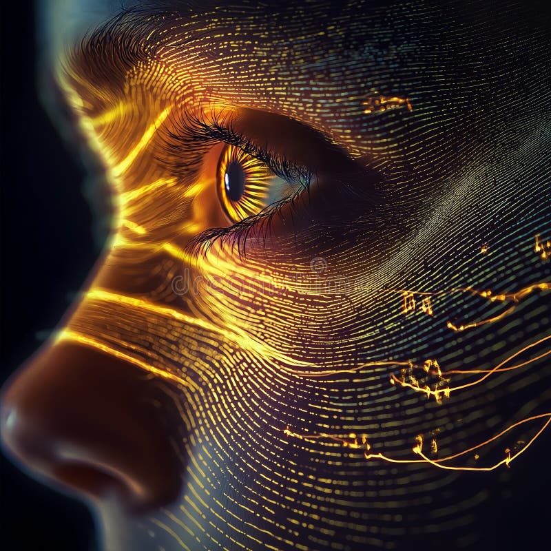 Human Eye and Light Waves, Visual Information Stock Photo - Image of ...