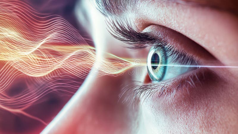 Human Eye and Light Waves, Visual Information Stock Photo - Image of ...