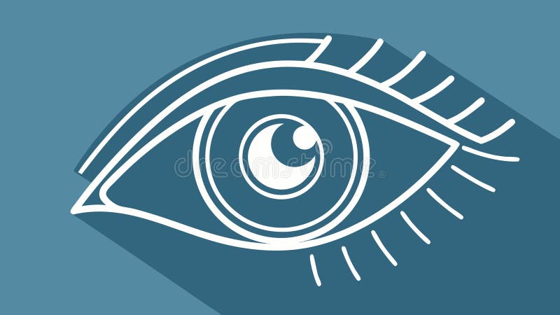 Human Eye with Long Shadow, Vision and Insight Icon, Vector Design ...
