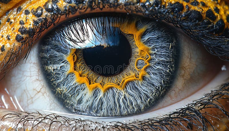 Human Eye Looking at Animal Eye, Beauty Staring Generated by AI Stock ...